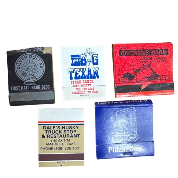 Vintage | Art | Vintage Amarillo Texas Matchbook Lot Big Texan Country ...